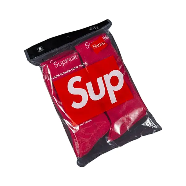 Supreme Hanes Crew Socks - Red
