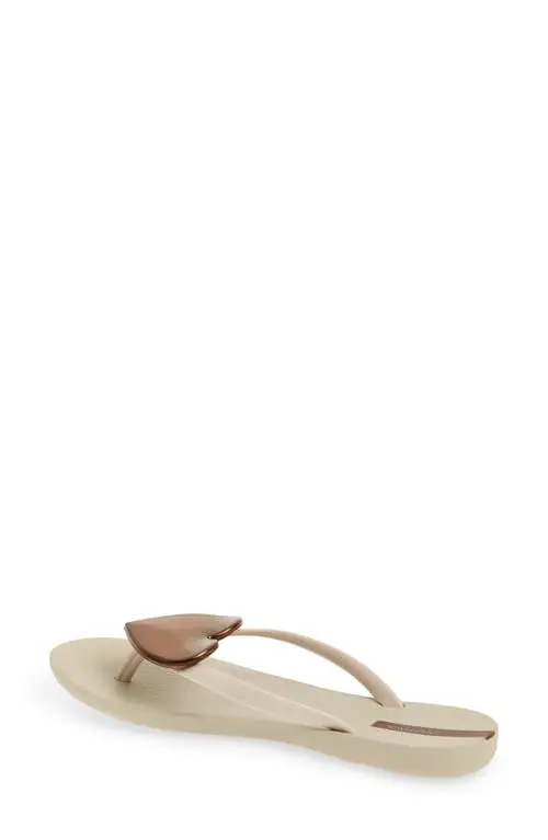 Ipanema Wave Heart Flip Flop - Beige/bron