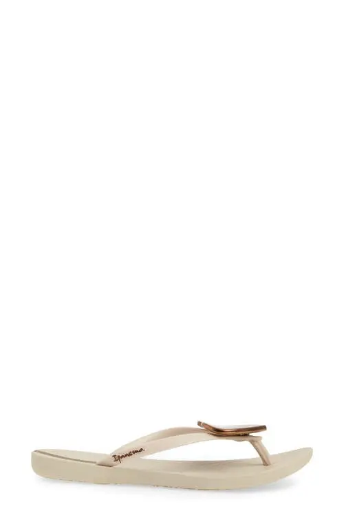 Ipanema Wave Heart Flip Flop - Beige/bron