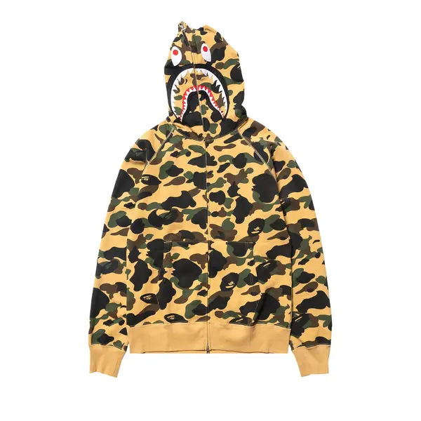 A BATHING APE 1st Camo Shark Full Zip Hoodie - Yellow