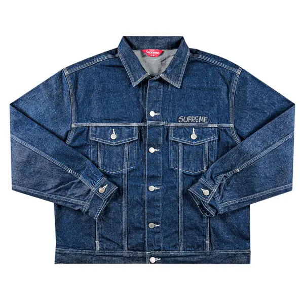 Supreme X Smurfs Denim Trucker Jacket - Blue