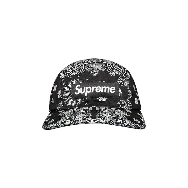 Supreme Bandana Camp Cap - Black