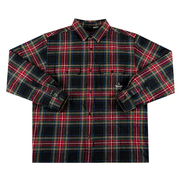 Supreme Quilted Plaid Flannel Shirt - Black