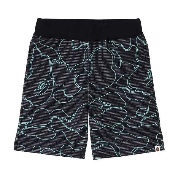 A BATHING APE Camo Sweat Shorts - Black