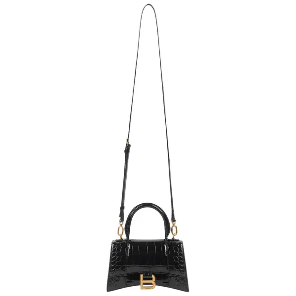 Balenciaga Hourglass Xs Top Handle Bag - Black