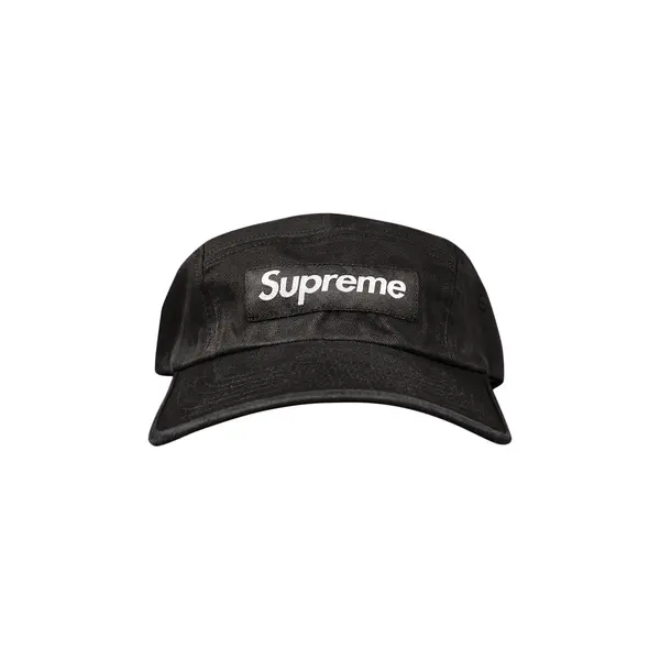 Supreme Washed Chino Twill Camp Cap - Black