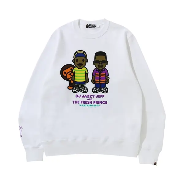 A BATHING APE The Fresh Prince And Dj Jazzy Jeff Baby Milo Crewneck - White
