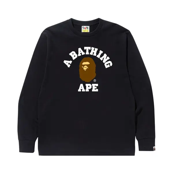 A BATHING APE College Long Sleeve T-shirt - Black