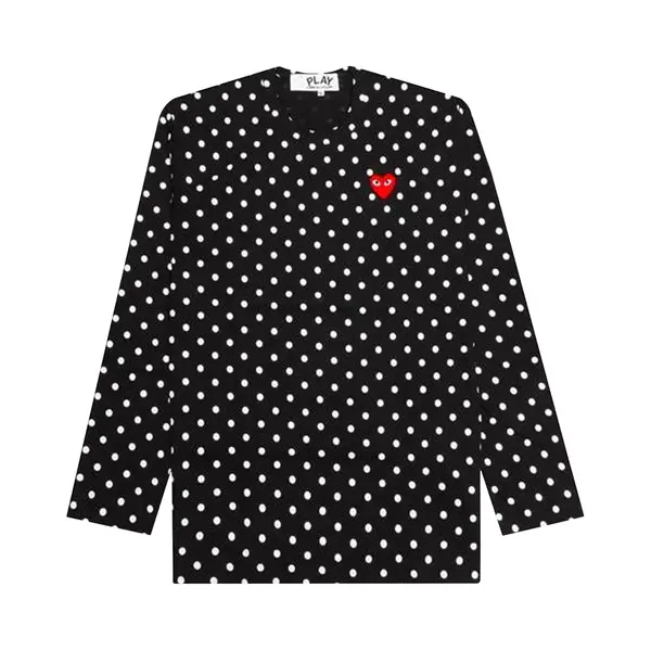 Play Comme Des Garcon Polka Dot Long-sleeve T-shirt - Black