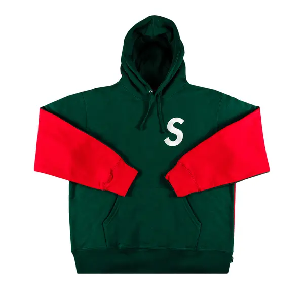 Supreme Logo Split Hooded Sweatshirt - Green
