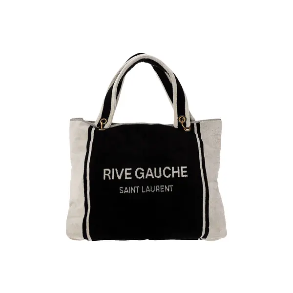 Saint Laurent Riva Gauche Towel Tote - Black