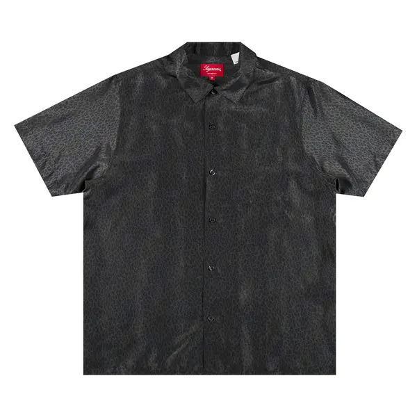 Supreme Leopard Silk Short-sleeve Shirt 'charcoal - Black