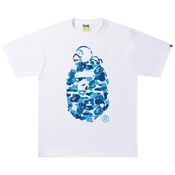 A BATHING APE Abc Camo Milo On Big Ape Tee /blue - White