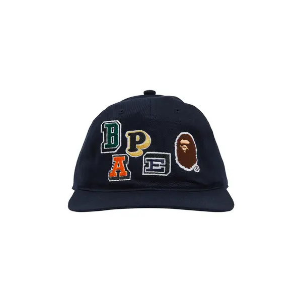 BAPE Multi Fonts Patch Panel Cap - Blue