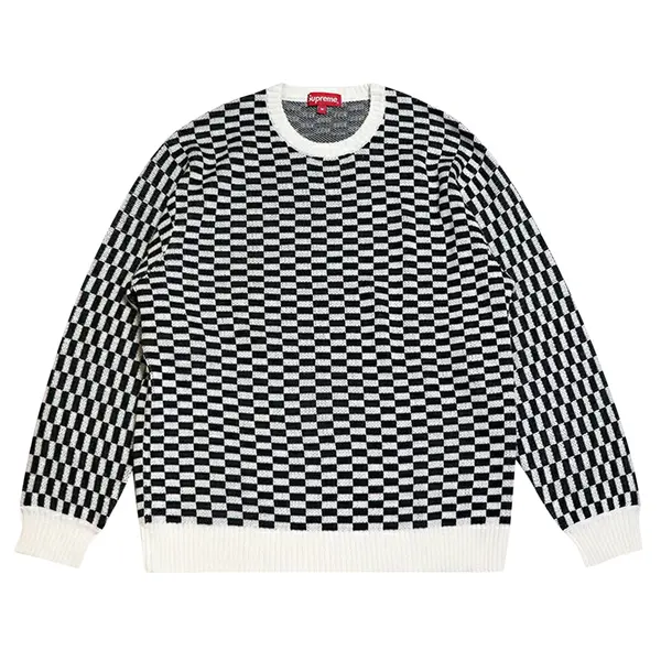 Supreme Back Logo Checkerboard Sweater