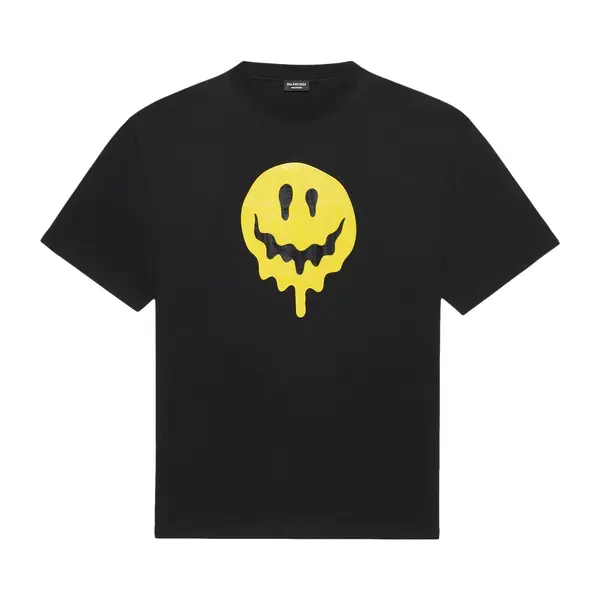 Balenciaga Large Fit Smiley T-shirt /yellow/white - Black