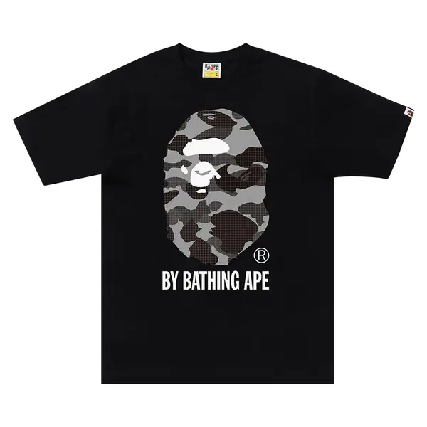 A BATHING APE Grid Camo Tee - Black