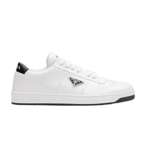 Prada Downtown Leather Sneakers - White