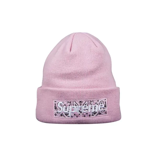 Supreme X New Era Bandana Box Logo Beanie - Pink