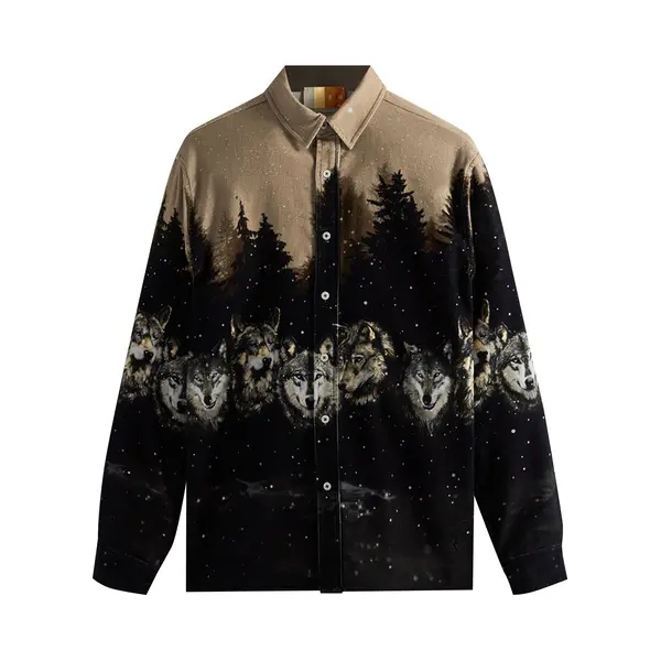 Kith Printed Wolves Cord Ludlow Shirt