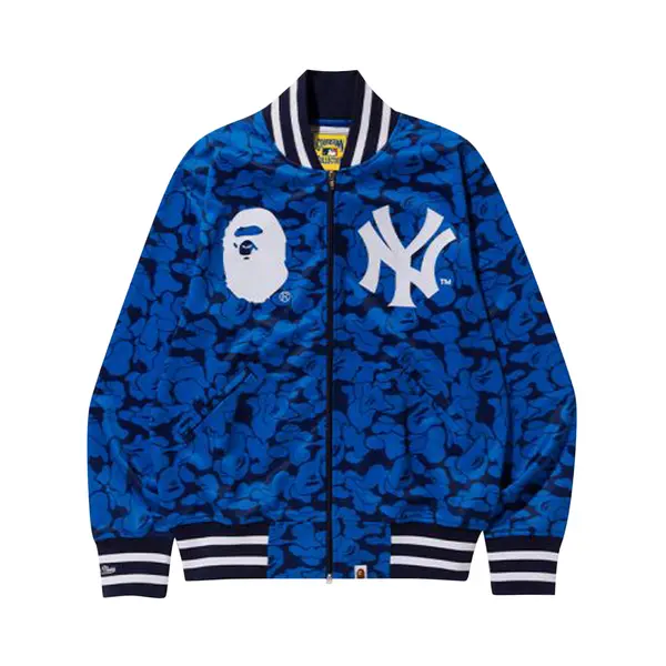 A BATHING APE X Mitchell & Ness Yankees Jacket - Blue