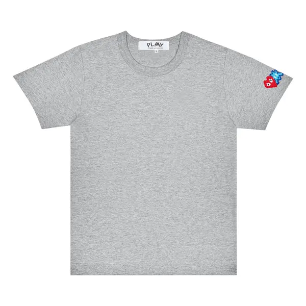 Play Comme Des Garcon Double Heart T-shirt - Grey