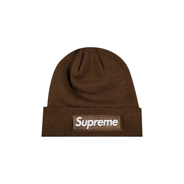 Supreme X New Era Box Logo Beanie - Brown