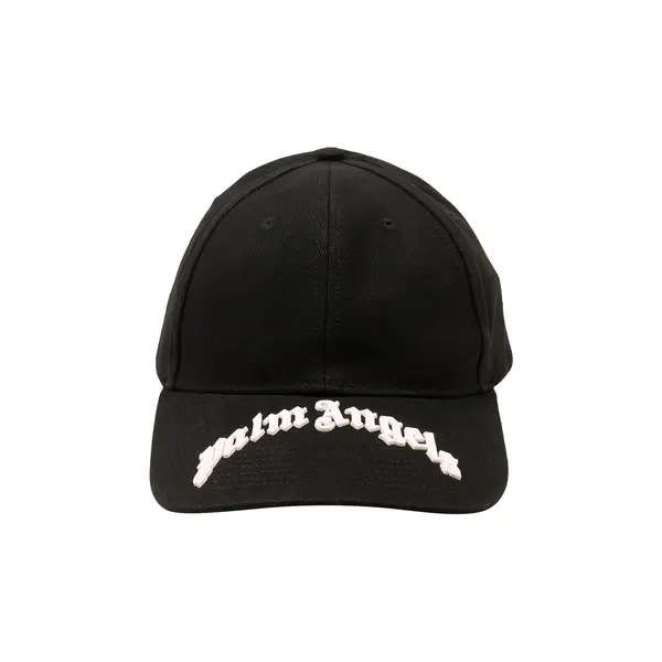 Palm Angels Curved Logo Cap - Black