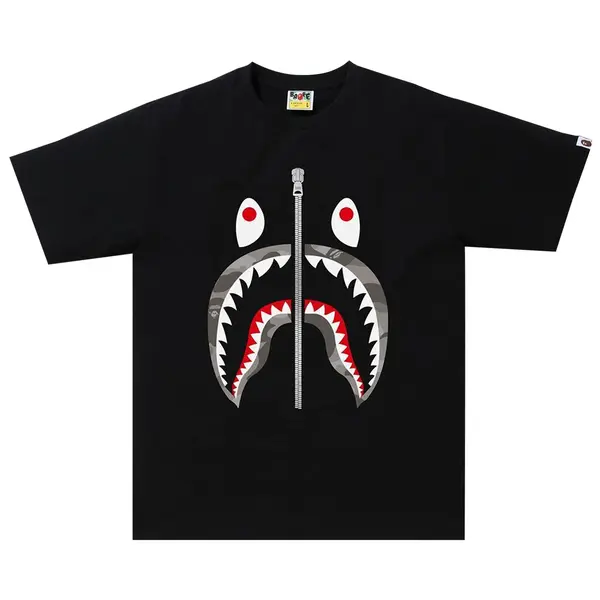 A BATHING APE Color Camo Shark Tee /grey - Black