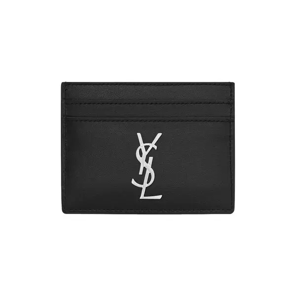 Saint Laurent Logo Monogram Card Holder - Black