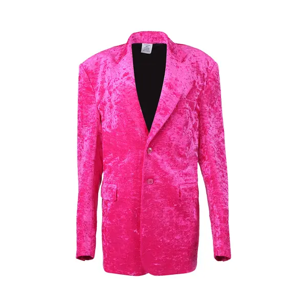 Vetements Boxy Velvet Tailored Jacket - Pink