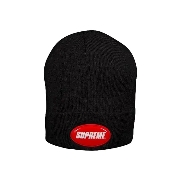 Supreme Rubber Patch Beanie - Black