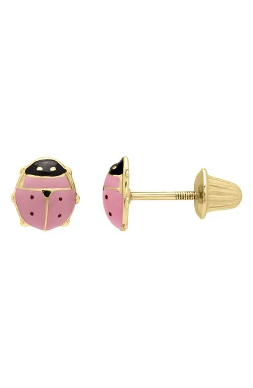MIGNONETTE 14k Ladybug Stud Earrings - Gold
