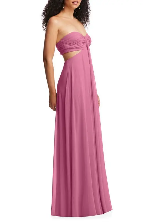Dessy Collection Strapless Empire Waist Chiffon Gown - Orchid Pink |  Editorialist