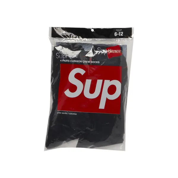 Supreme X Hanes Crew Socks - Black