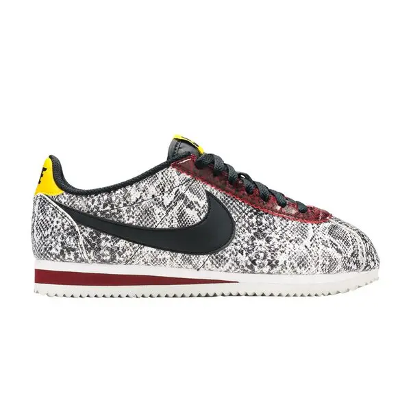 Nike Classic Cortez Leather Snakeskin Sneakers - White