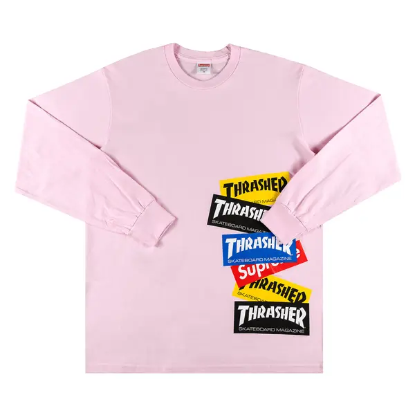 Supreme X Thrasher Multi Logo Long-sleeve Tee - Pink