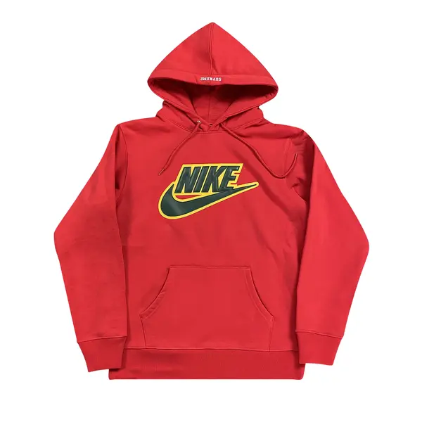 Supreme X Nike Leather Appliqué Hooded Sweatshirt - Red