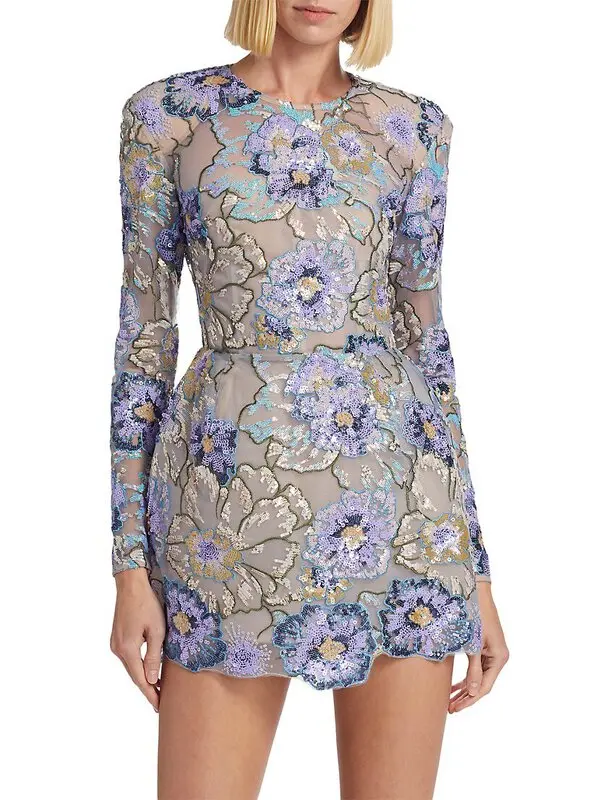 BRONX AND BRONCO Violet Embellished Mini Dress
