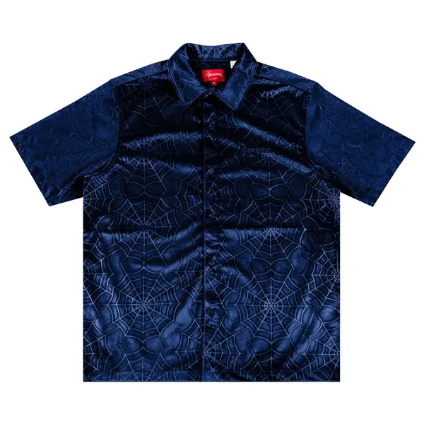 Supreme Spider Web Velvet Shirt - Blue