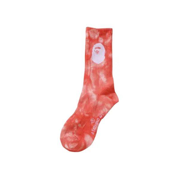 BAPE Ape Head Tie Dye Socks - Red