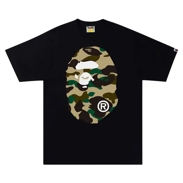 A BATHING APE 1st Camo Big Ape Head Tee /yellow - Black