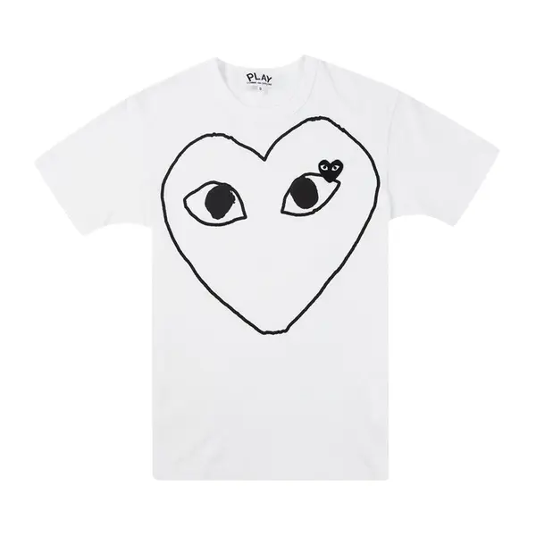 Play Comme Des Garcon Outline Heart T-shirt - White