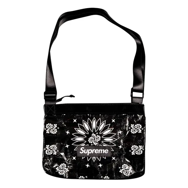 Supreme Bandana Tarp Side Bag - Black