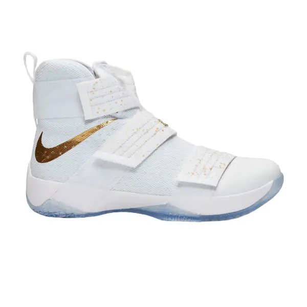 Nike Zoom Lebron Soldier 10 'gold Swoosh - White