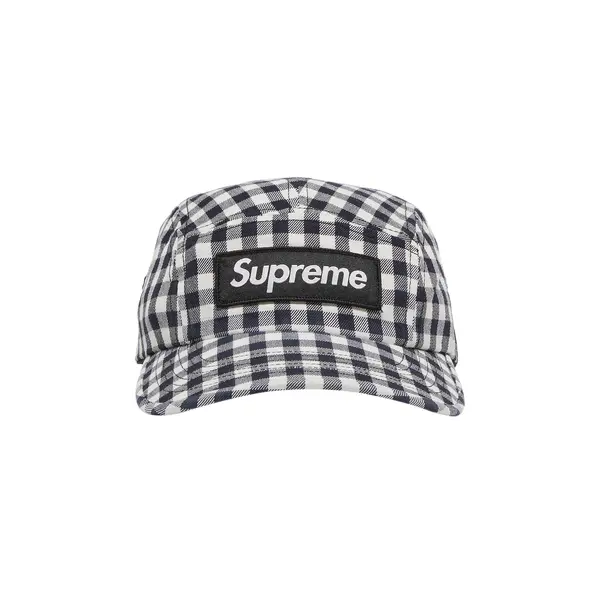 Supreme Gingham Camp Cap - Black