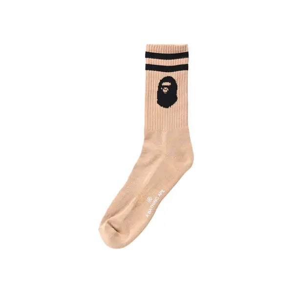 A BATHING APE Ape Head Crew Socks - Cream