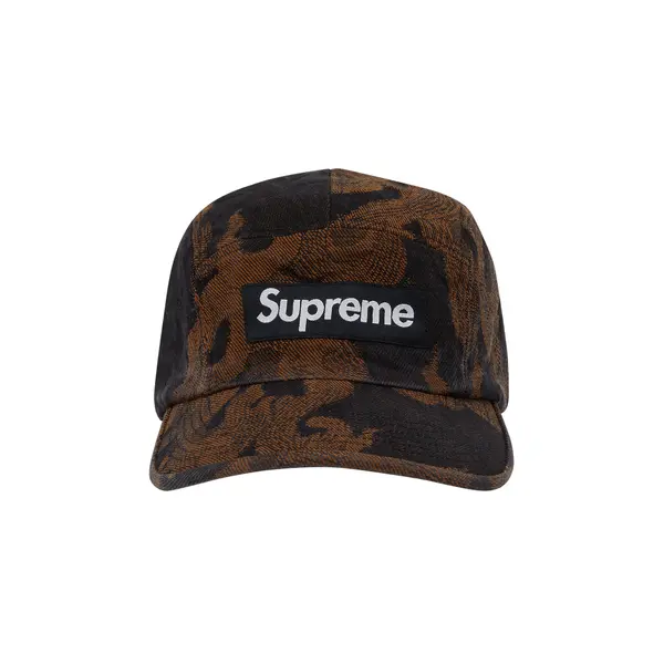 Supreme Flames Jacquard Denim Camp Cap - Black