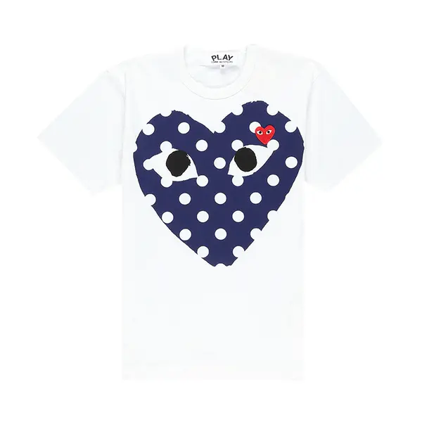 Play Comme Des Garcon Polka Dot Heart T-shirt - White
