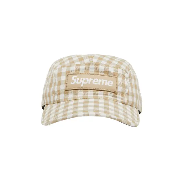 Supreme Gingham Camp Cap - Tan